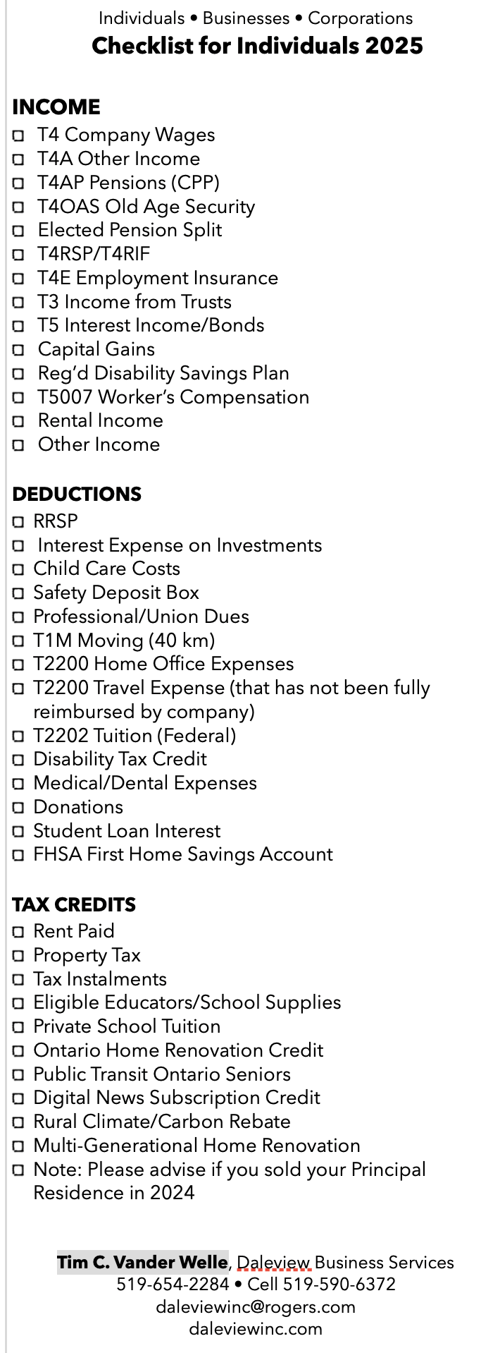 Individuals - Daleview Business Services